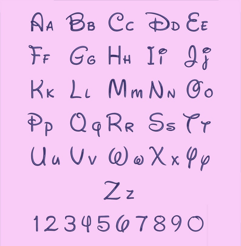 Disney Embroidery Font Design Alphabet Machine 26 uppercase | Etsy
