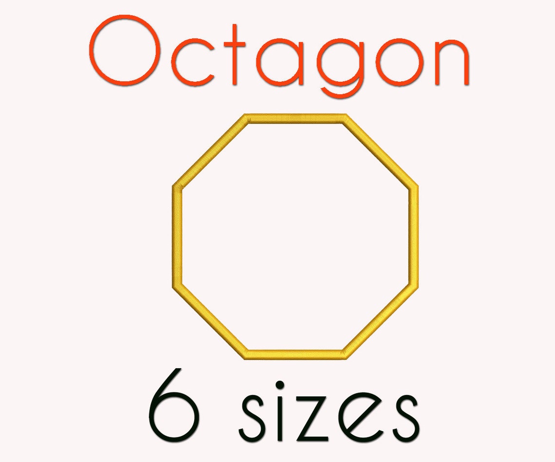 Octagon Applique Machine Embroidery Design 6 Sizes | Etsy