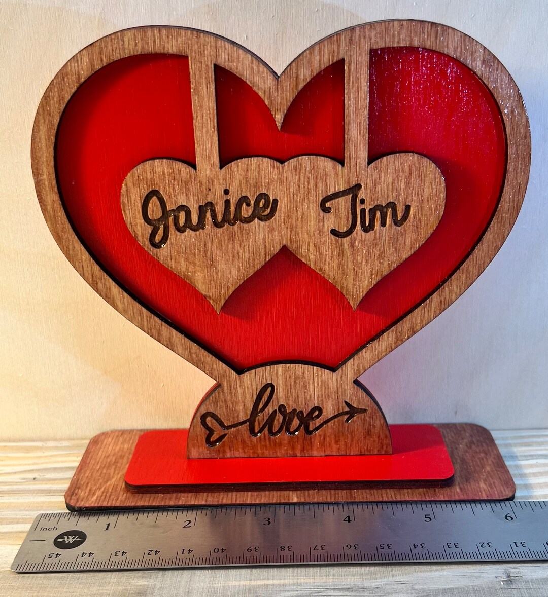 Personalized Wood Hearts Table Decor for Valentine's Day, Anniversary ...