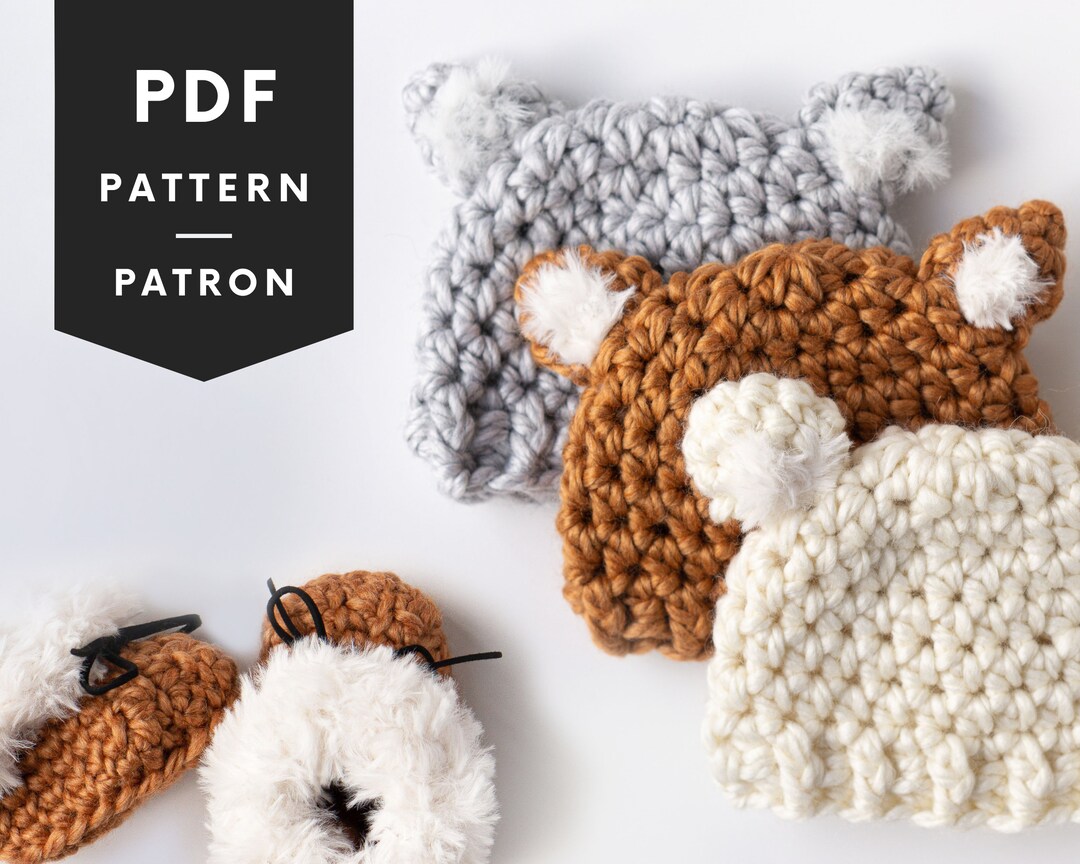 Crochet Nordic Animal Baby Hat & Booties Pattern (PDF Download) - Etsy
