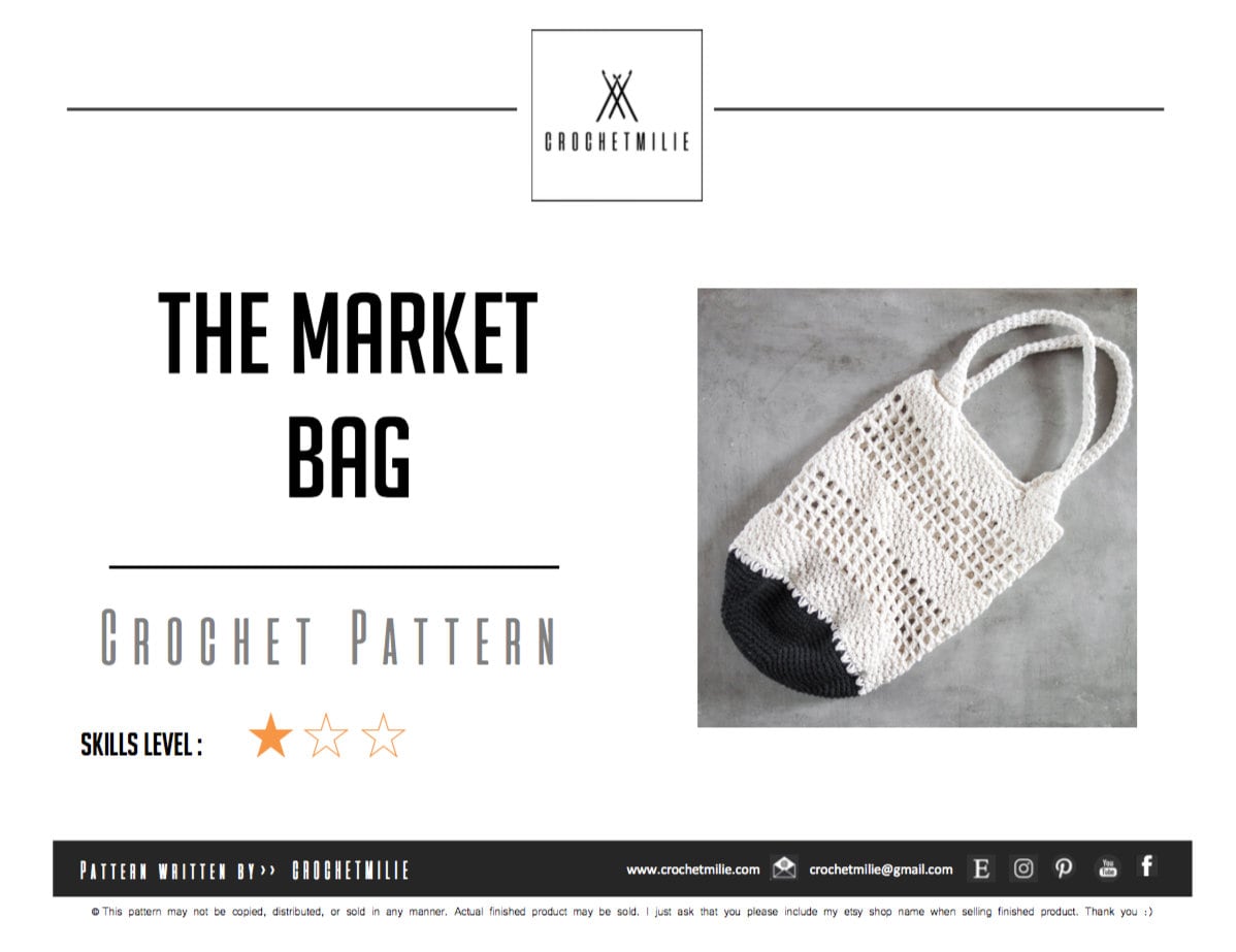 Mesh Bag Pattern Crochet Pattern PDF Tutorial Easy Pattern - Etsy