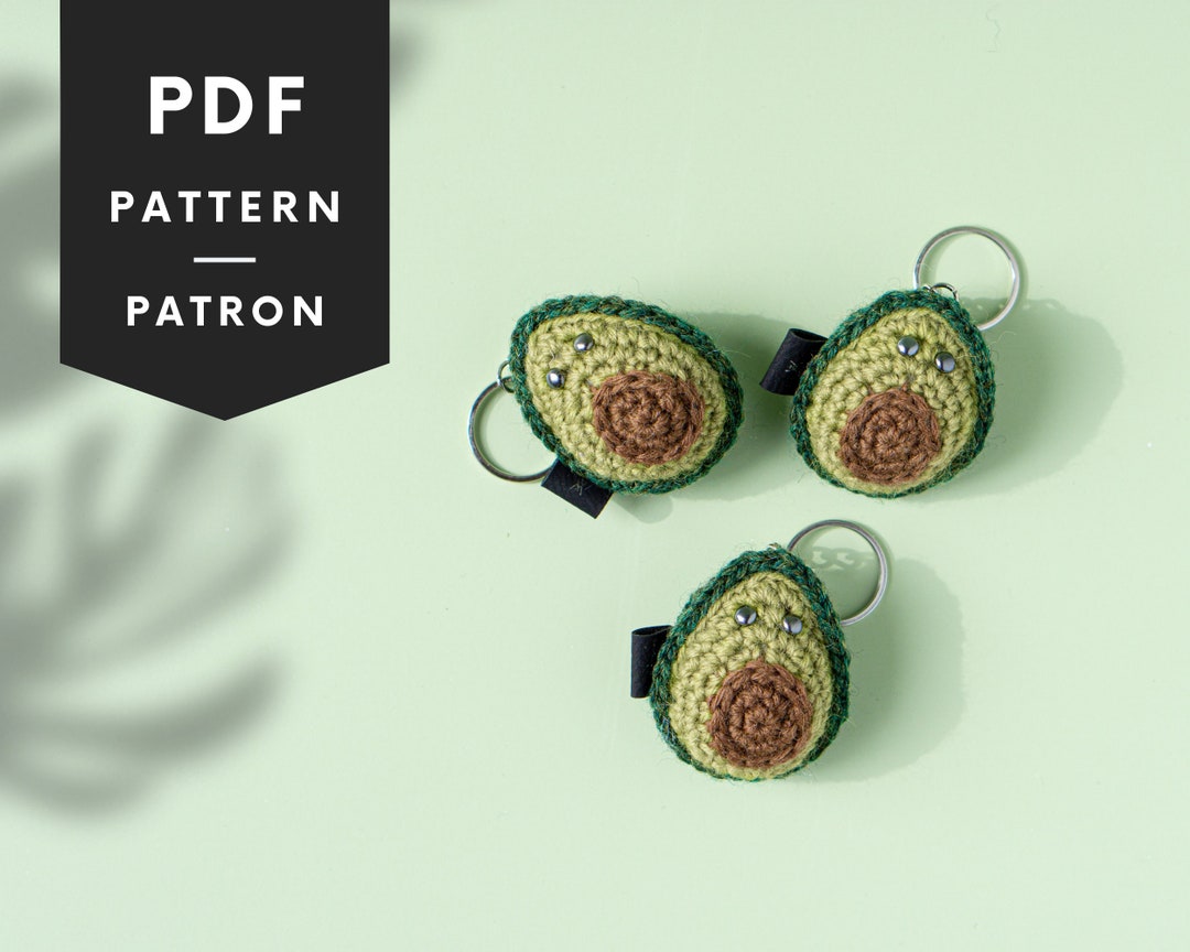 Crochet Pattern of a Mini Avocado Keychain, Vegetable Amigurumi - Etsy