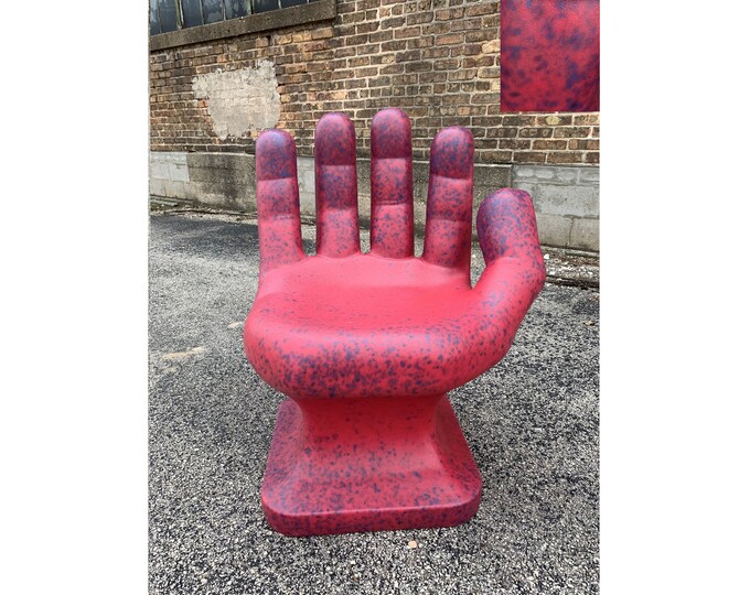 Granite/terrazzo Red & Blue RIGHT Hand Shaped Chair 32" Tall Adult Size ...