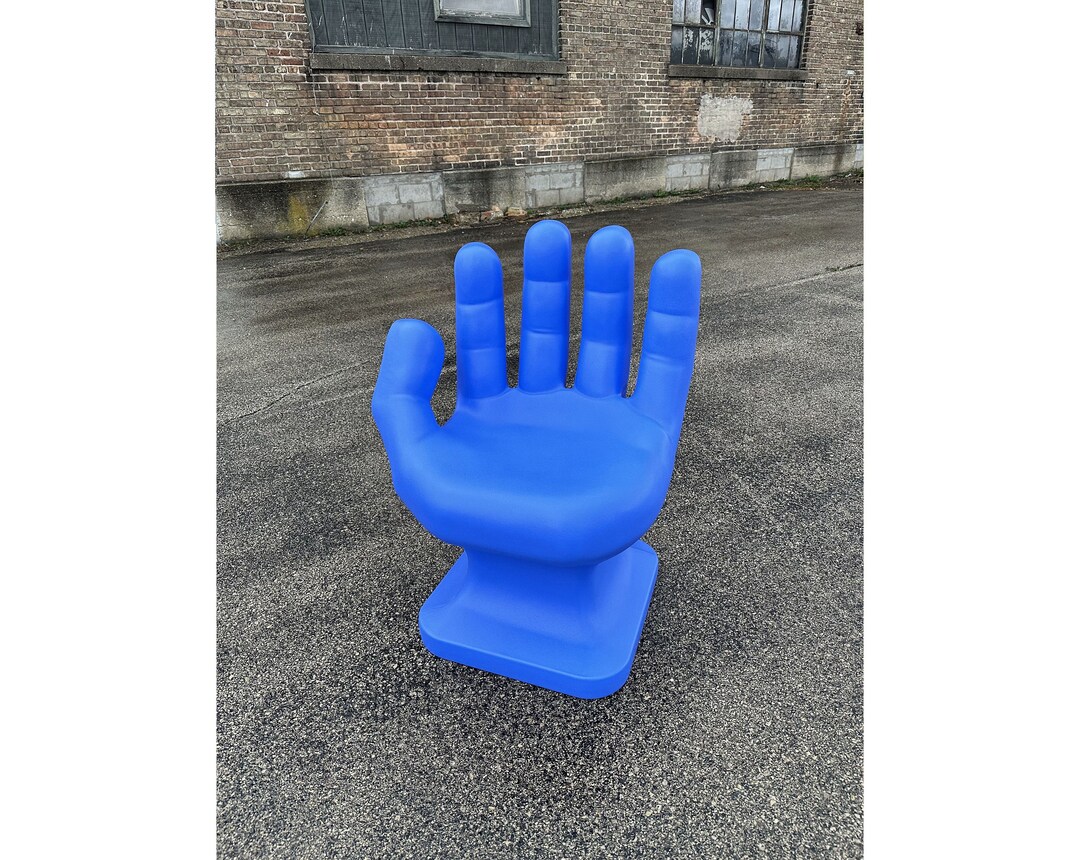 Ocean Blue LEFT Hand Shaped Chair – Adult Size 32" Sculptural Retro Pop ...