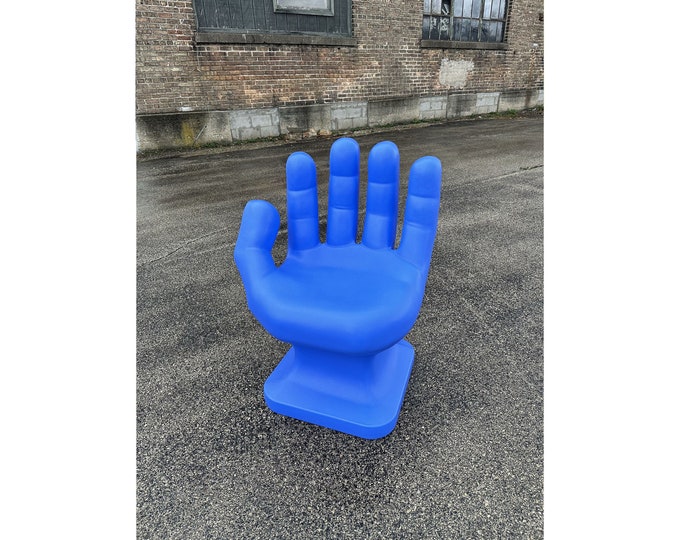 Ocean Blue LEFT Hand Shaped Chair – Adult Size 32" Sculptural Retro Pop ...
