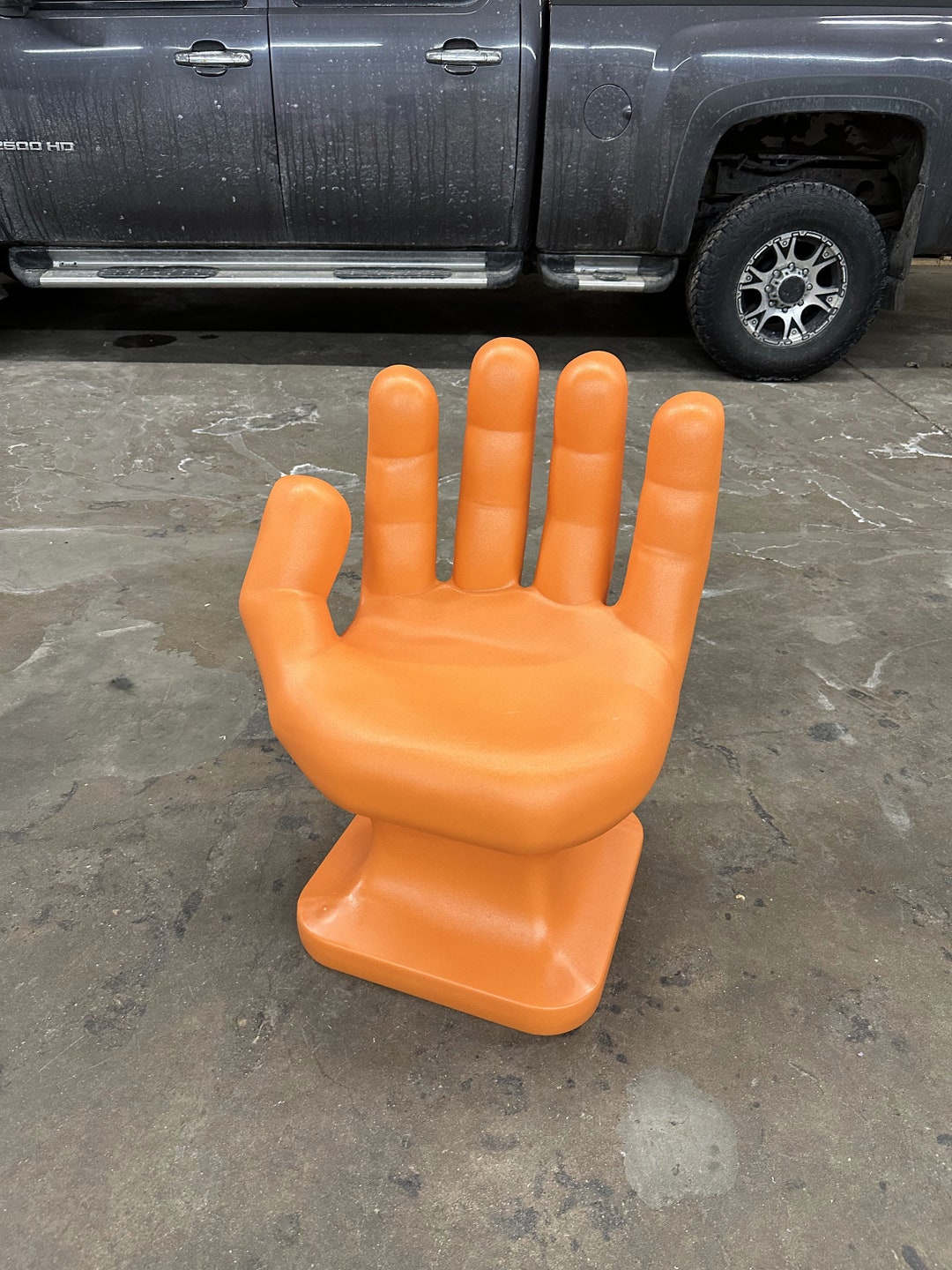 Light Orange LEFT Hand Shaped Chair 32 Tall Adult Size 70's Retro EAMES ...