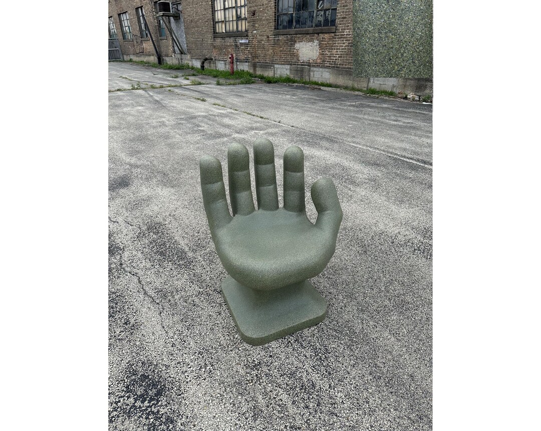 Faux Granite Sage Green RIGHT Hand Shaped Chair 32" Tall Adult Size 70 ...