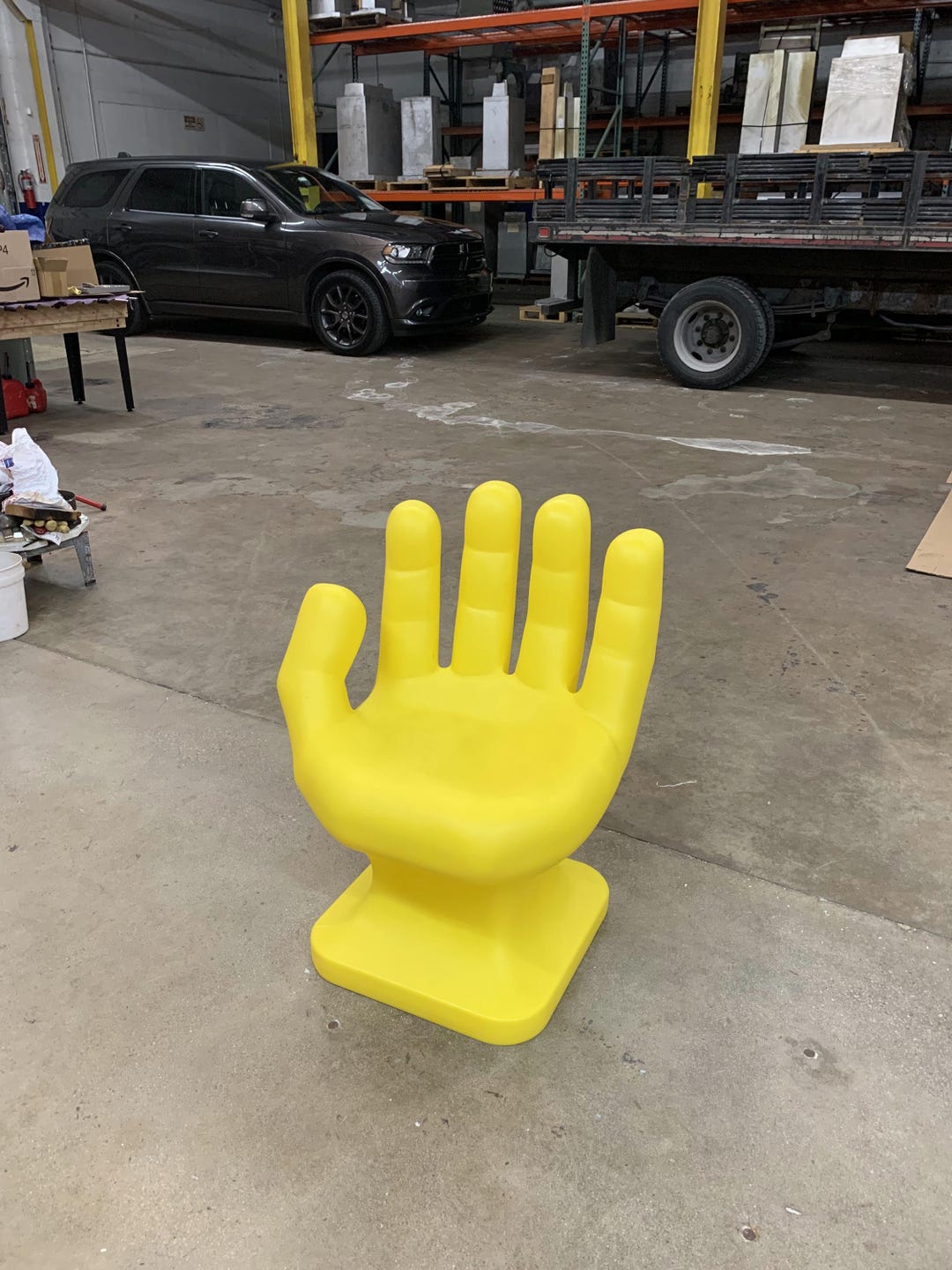 Yellow LEFT Hand Shaped Chair 32" Tall Adult Size 70's Retro EAMES ...
