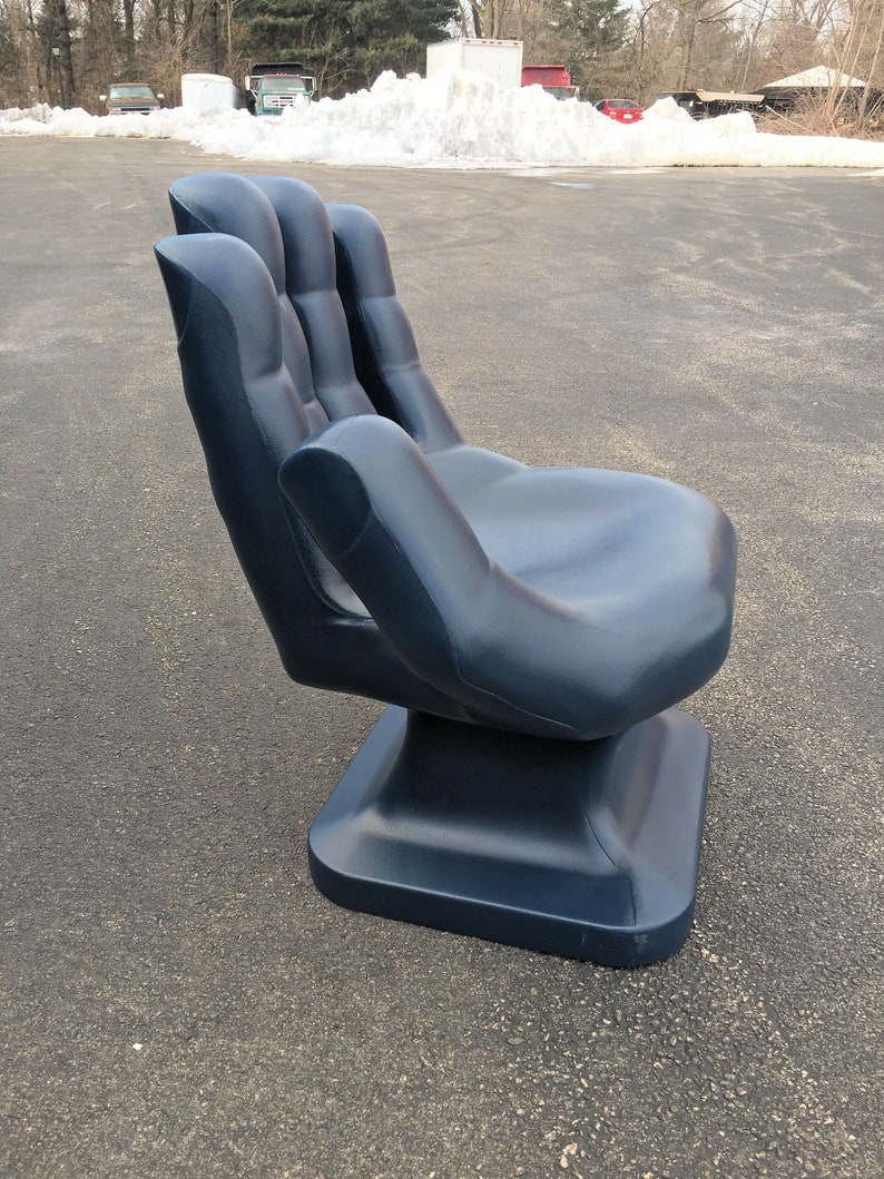Navy Blue LEFT Hand Shaped Chair 32 tall adult size | Etsy