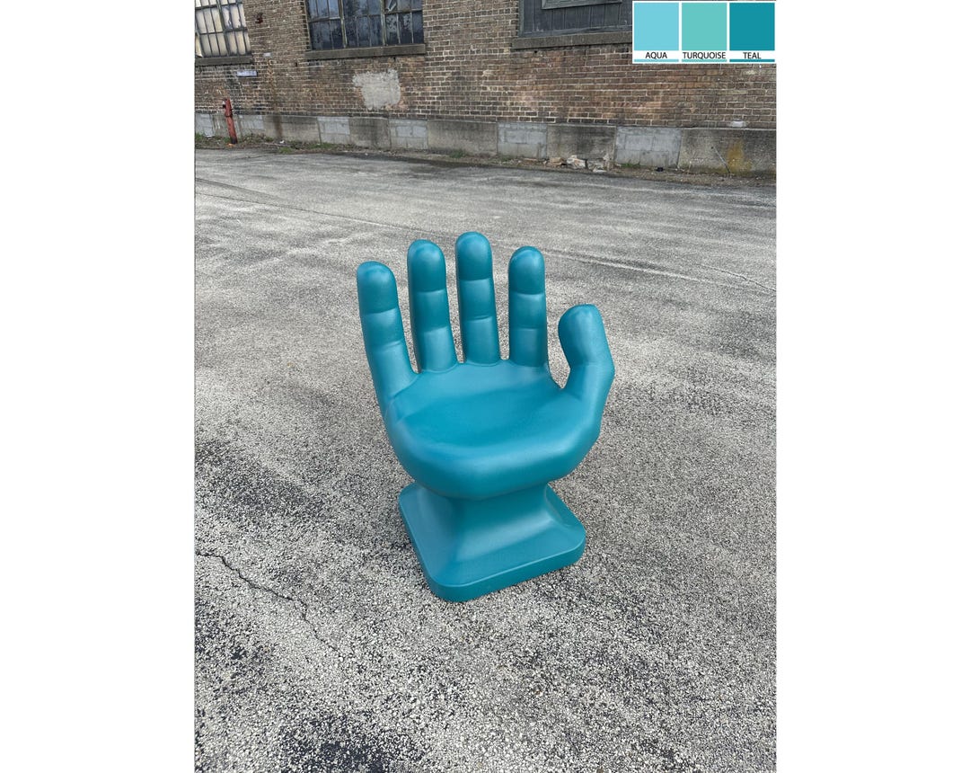 Dark Teal RIGHT Hand Shaped Chair – Adult Size 32" Sculptural Retro Pop ...