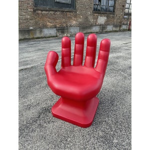 Red LEFT Hand Shaped Chair 32 Tall Adult Size 70's Retro EAMES Icarly ...