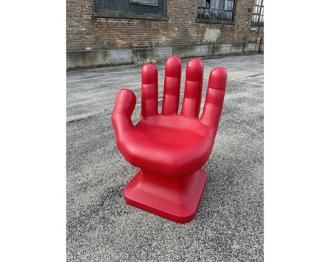 Red LEFT Hand Shaped Chair 32 Tall Adult Size 70's Retro EAMES Icarly ...