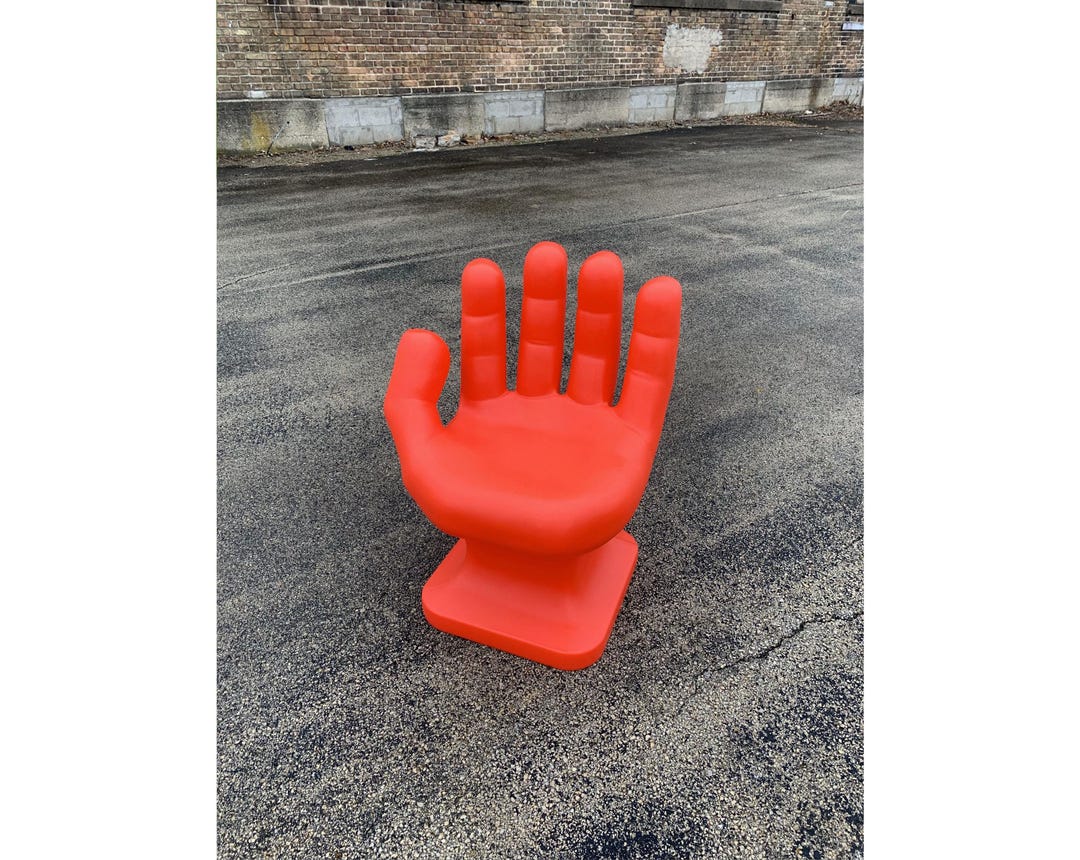 Red-orange LEFT Hand Shaped Chair 32" Tall Adult Size 70's Retro EAMES ...