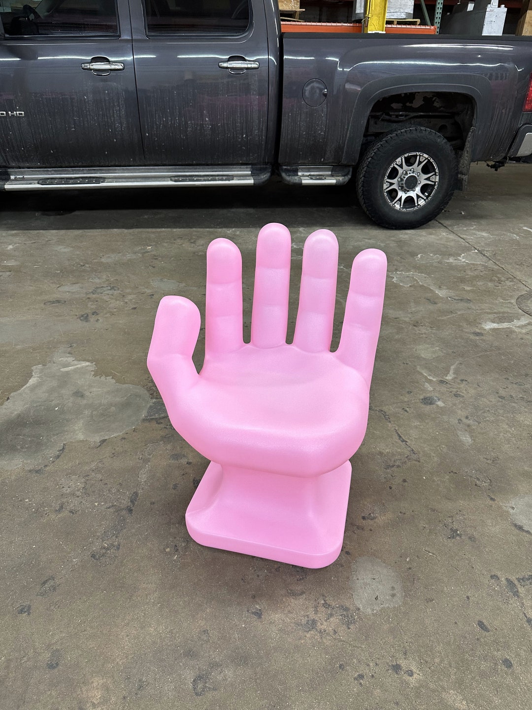 Pastel Pink LEFT Hand Shaped Chair 32" Tall Adult Size 70's Retro EAMES ...
