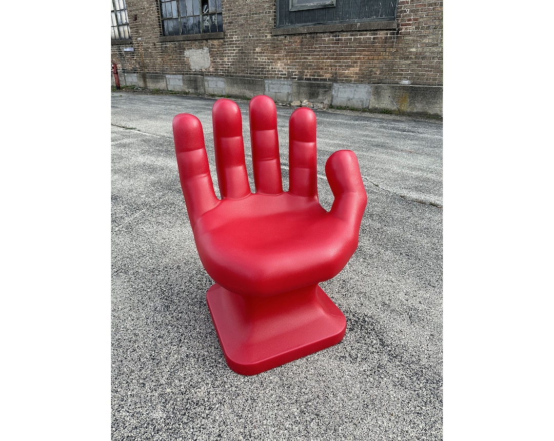 Red RIGHT Hand Shaped Chair 32 Tall Adult Size 70's Retro EAMES Icarly ...