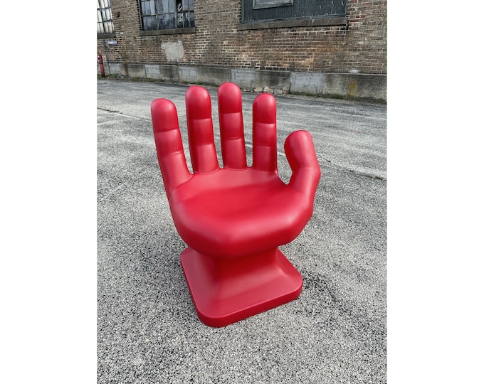 Red RIGHT Hand Shaped Chair 32 Tall Adult Size 70's Retro EAMES Icarly ...