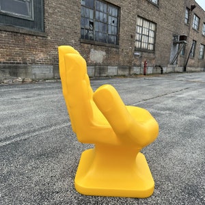 Cadmium Yellow LEFT Hand Shaped Chair 32" Tall Adult Size 70's Retro ...