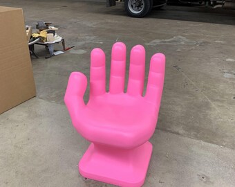 Neon Pink RIGHT Hand Shaped Chair 32 Tall Adult Size 70's Retro EAMES ...