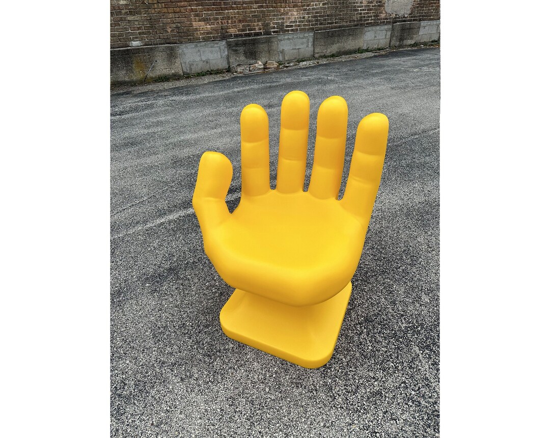 Cadmium Yellow LEFT Hand Shaped Chair 32" Tall Adult Size 70's Retro ...