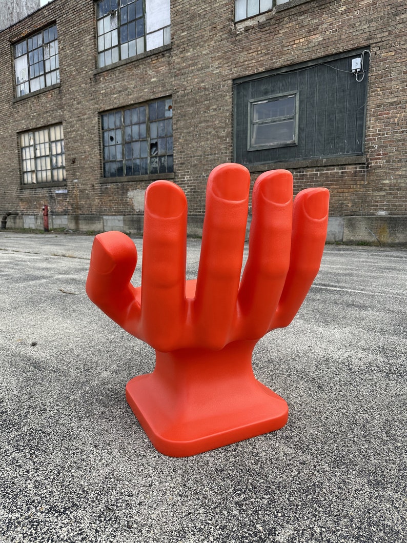 Dark Orange RIGHT Hand Shaped Chair 32" Tall Adult Size 70's Retro ...