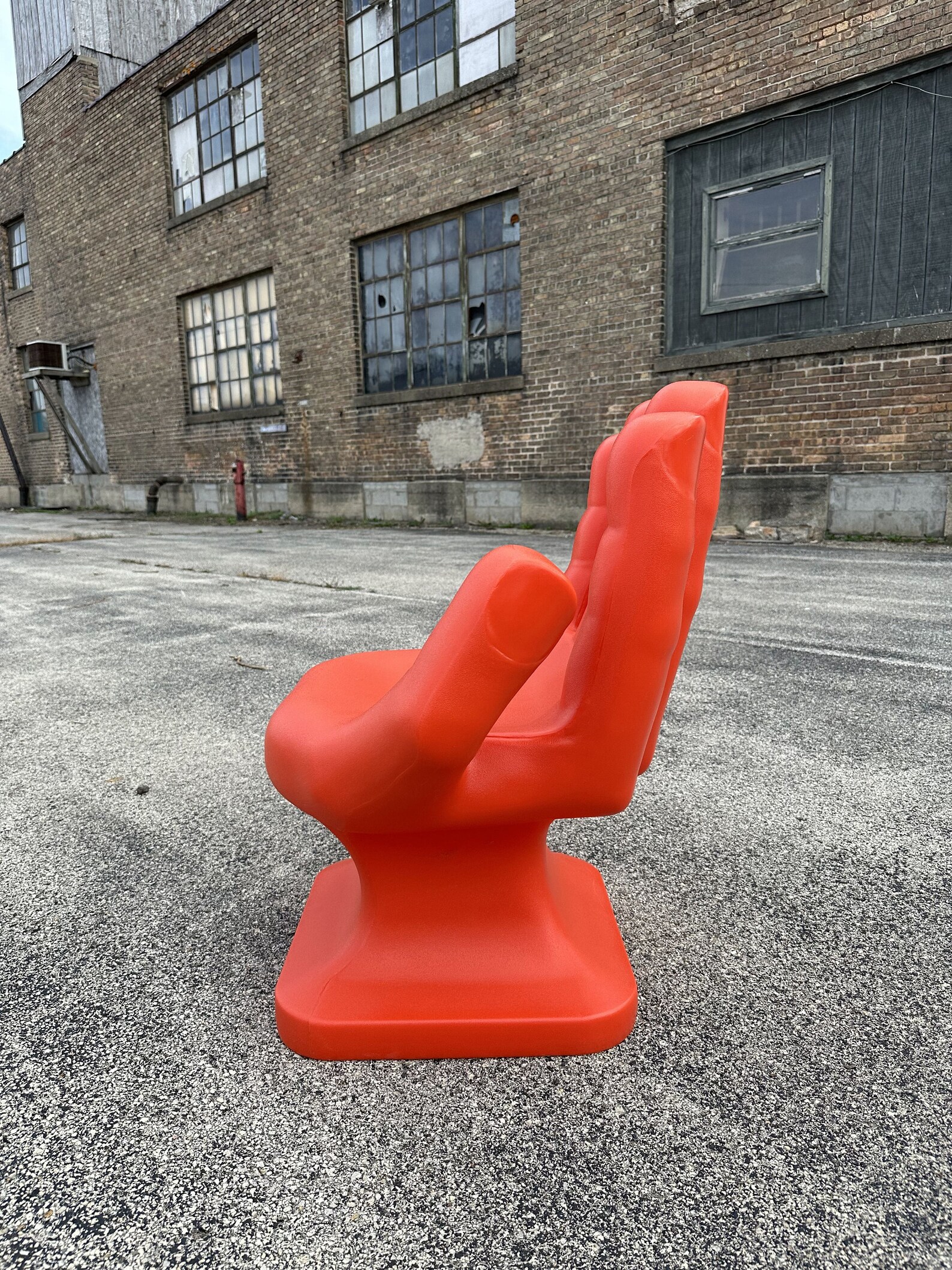 Dark Orange RIGHT Hand Shaped Chair 32" Tall Adult Size 70's Retro ...