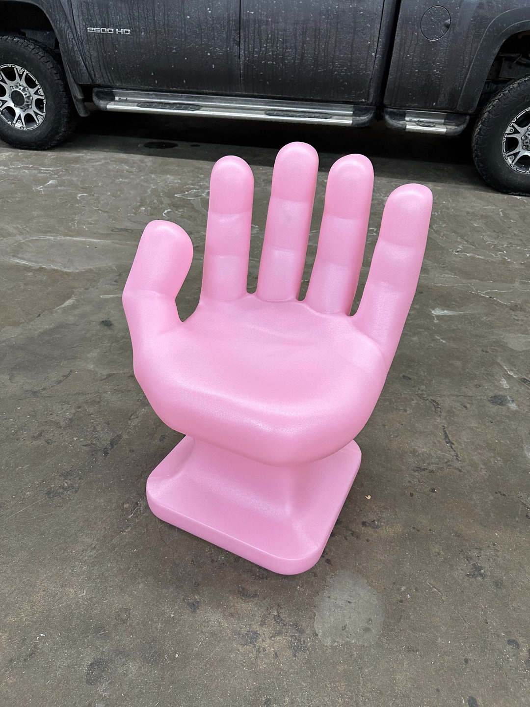 Pastel Pink LEFT Hand Shaped Chair 32" Tall Adult Size 70's Retro EAMES ...