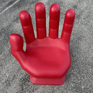 Red LEFT Hand Shaped Chair 32 Tall Adult Size 70's Retro EAMES Icarly ...