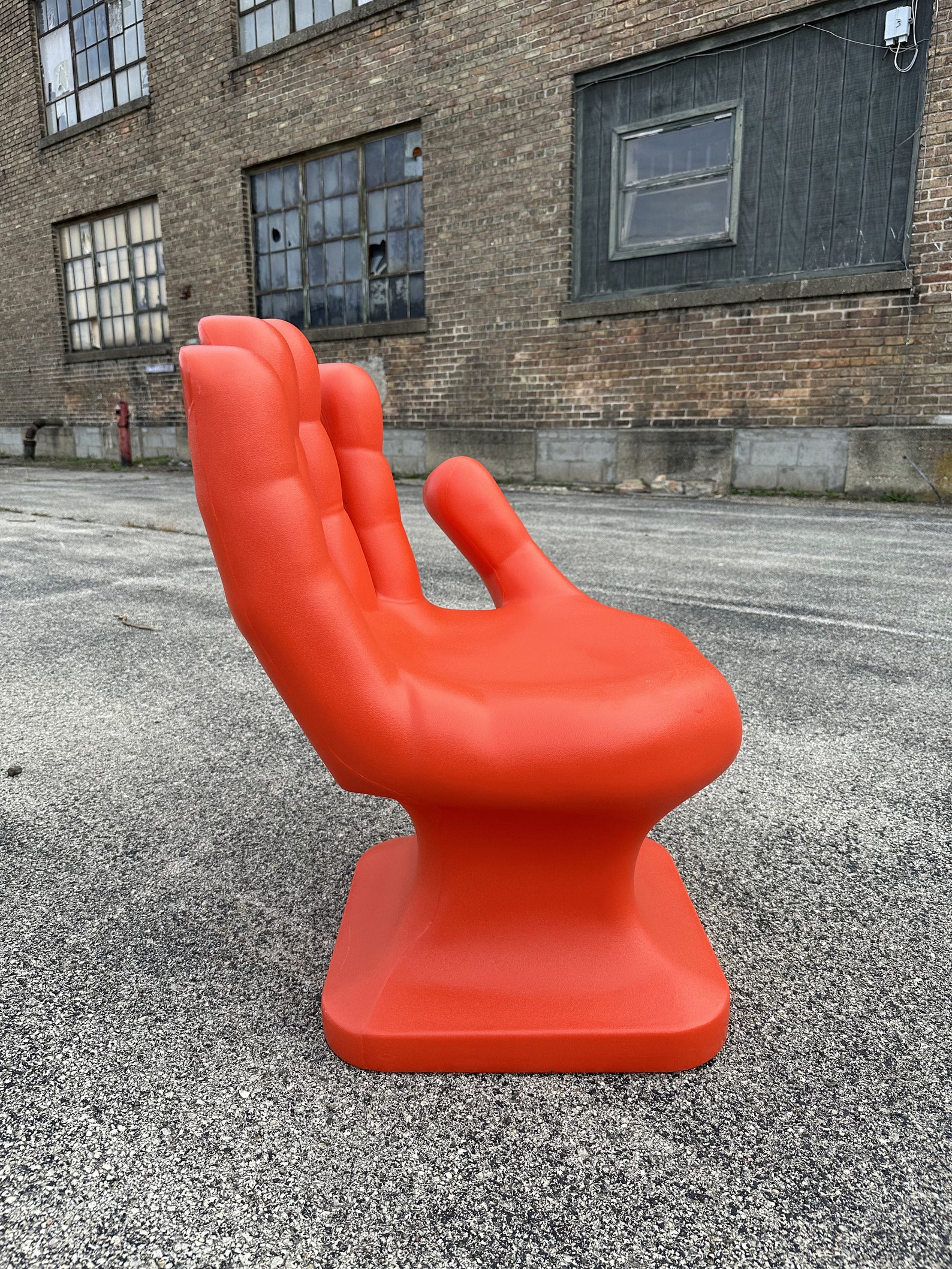 Dark Orange RIGHT Hand Shaped Chair 32" Tall Adult Size 70's Retro ...