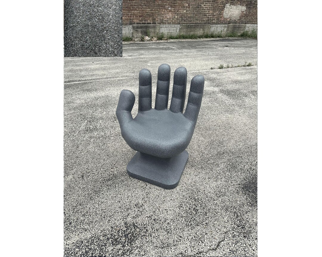 Faux Granite Dark Gray LEFT Hand Shaped Chair 32" Tall Adult Size 70's ...