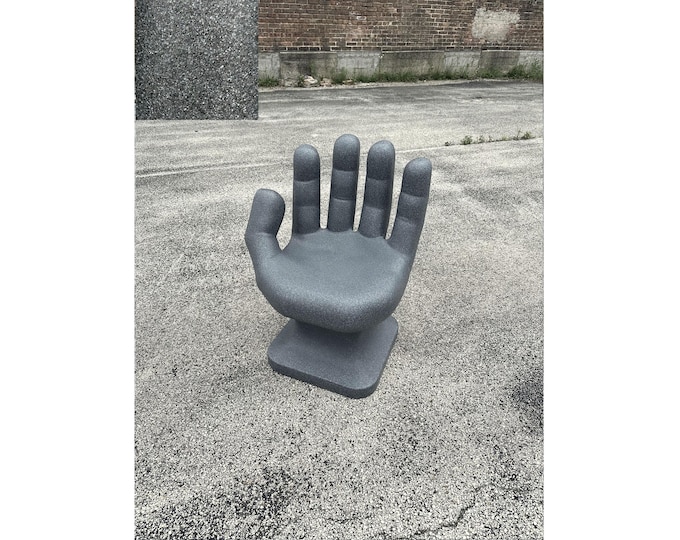 Faux Granite Dark Gray LEFT Hand Shaped Chair 32" Tall Adult Size 70's ...