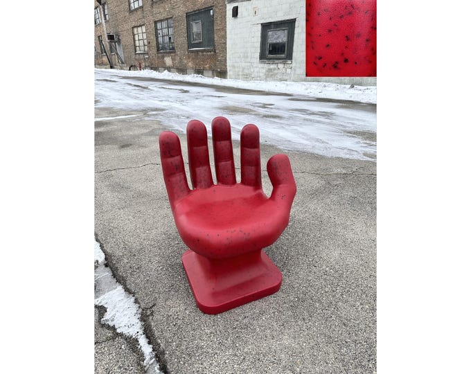 Granite/terrazzo Red & Black RIGHT Hand Shaped Chair 32" Tall Adult ...