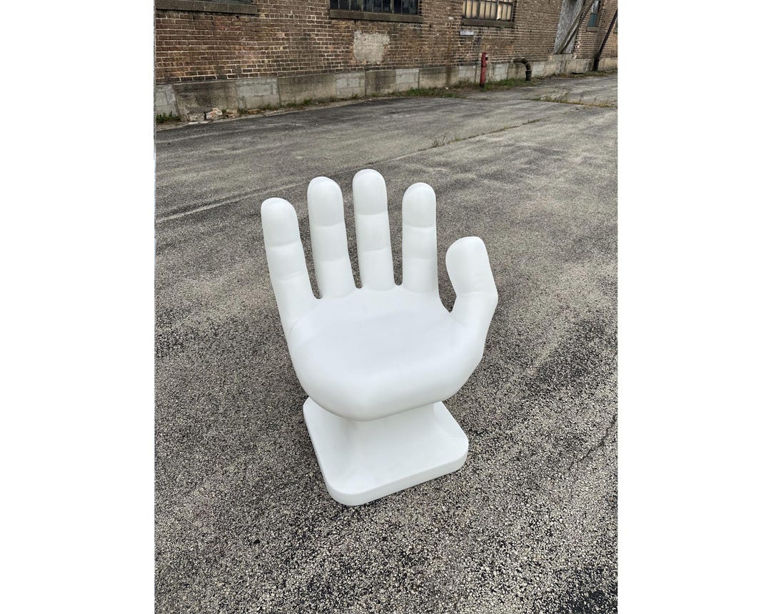 Opaque White RIGHT Hand Shaped Chair 32" Tall Adult Size 70's Retro ...