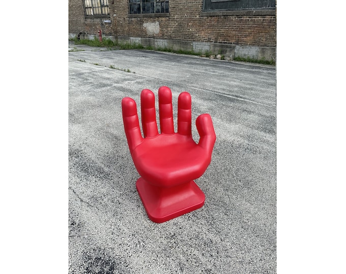 Red RIGHT Hand Shaped Chair 32" Tall Adult Size 70's Retro EAMES Icarly ...