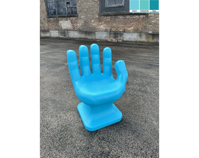 Aqua RIGHT Hand Shaped Chair 32" Tall Adult Size 70's Retro EAMES ...