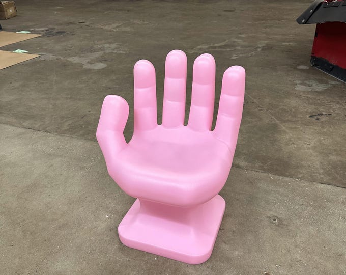 Cotton Candy Pink LEFT Hand Shaped Chair 32" Tall Adult Size 70's Retro ...