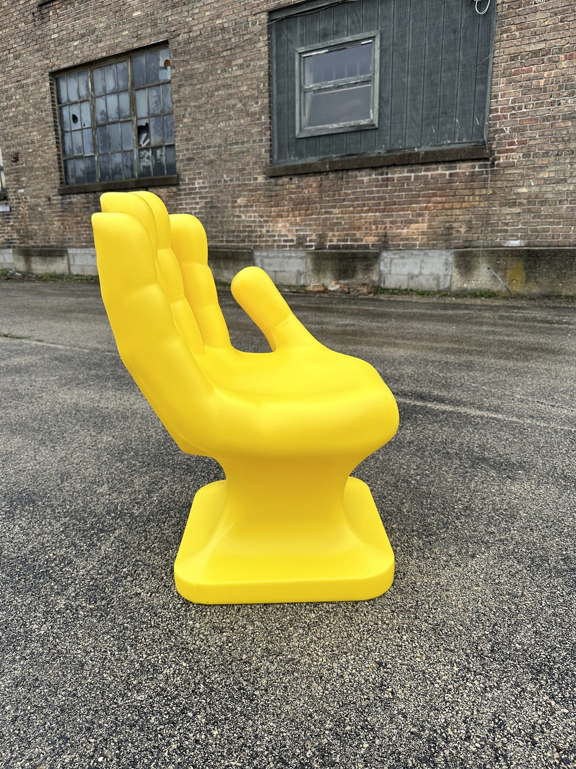 Yellow RIGHT Hand Shaped Chair 32" Tall Adult Size 70's Retro EAMES ...