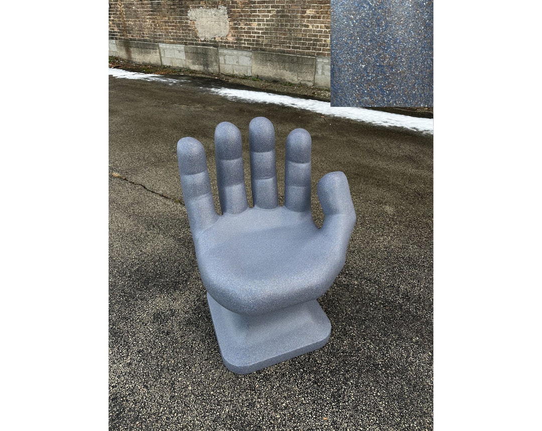 Faux Granite Blue & Brown RIGHT Hand Shaped Chair 32" Tall Adult Size ...