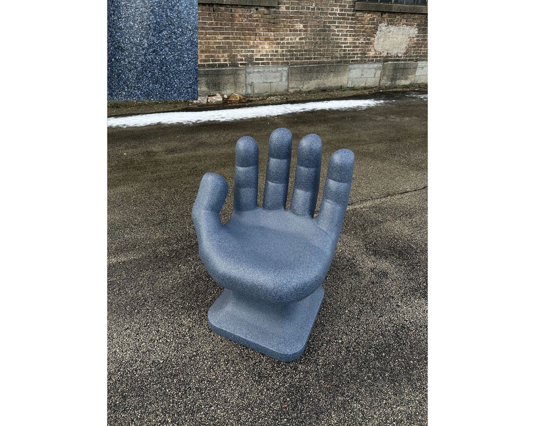 Faux Granite Blue & Black LEFT Hand Shaped Chair 32" Tall Adult Size 70 ...