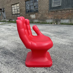 Red RIGHT Hand Shaped Chair 32" Tall Adult Size 70's Retro EAMES Icarly ...