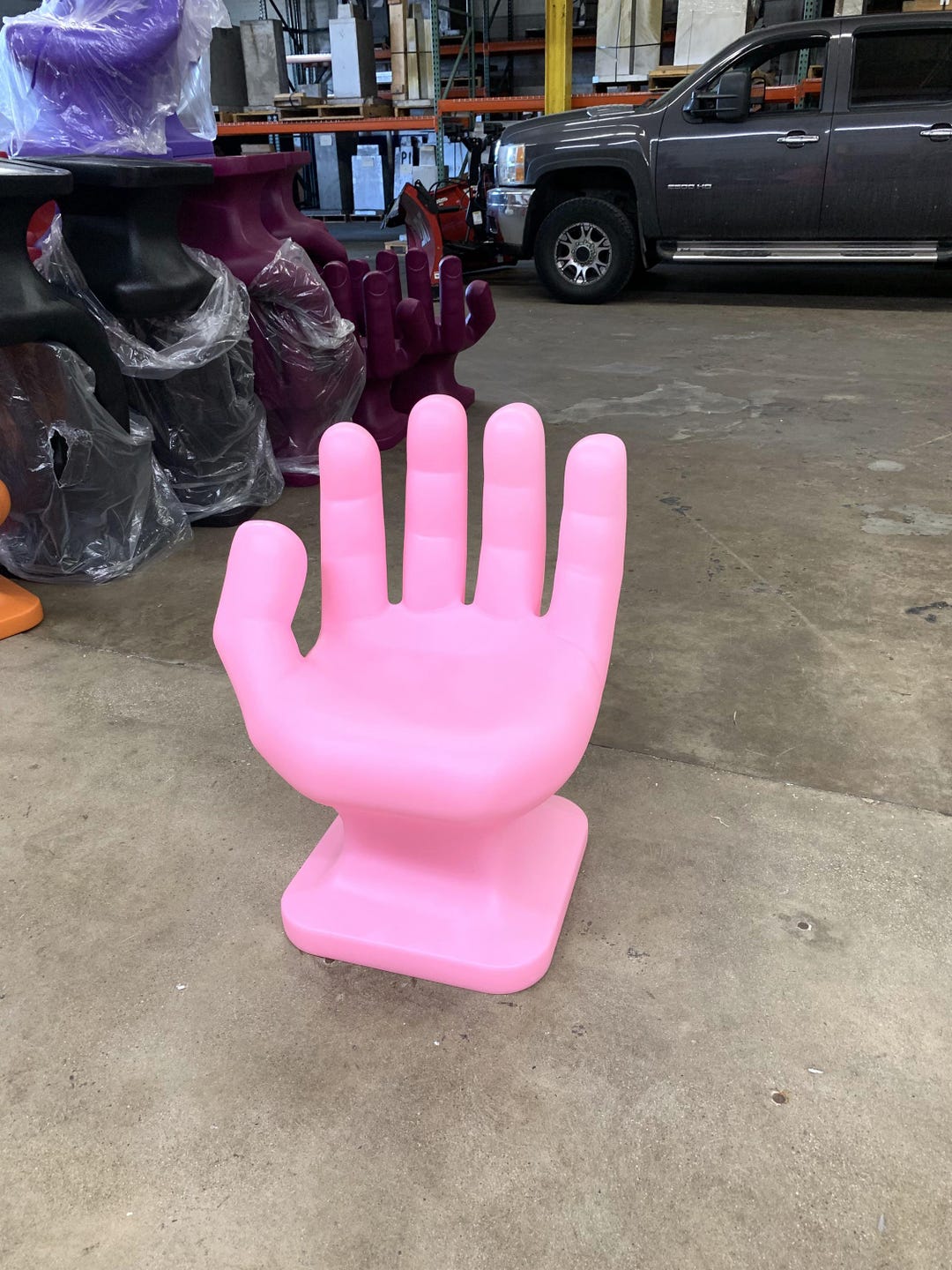 Cotton Candy Pink LEFT Hand Shaped Chair 32 Tall Adult Size 70's Retro ...