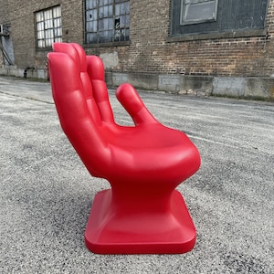 Red RIGHT Hand Shaped Chair 32 Tall Adult Size 70's - Etsy