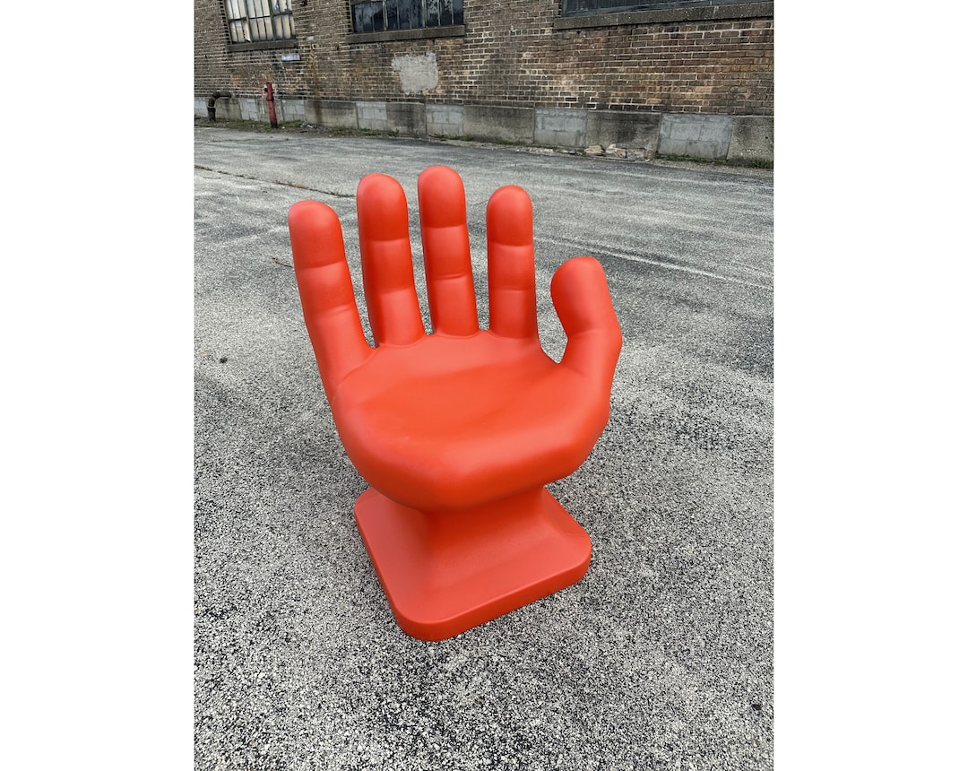 Dark Orange RIGHT Hand Shaped Chair 32" Tall Adult Size 70's Retro ...
