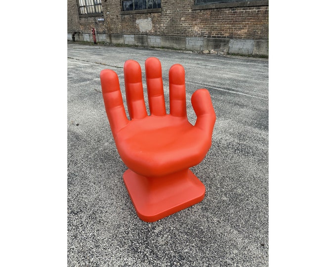 Dark Orange RIGHT Hand Shaped Chair 32" Tall Adult Size 70's Retro ...