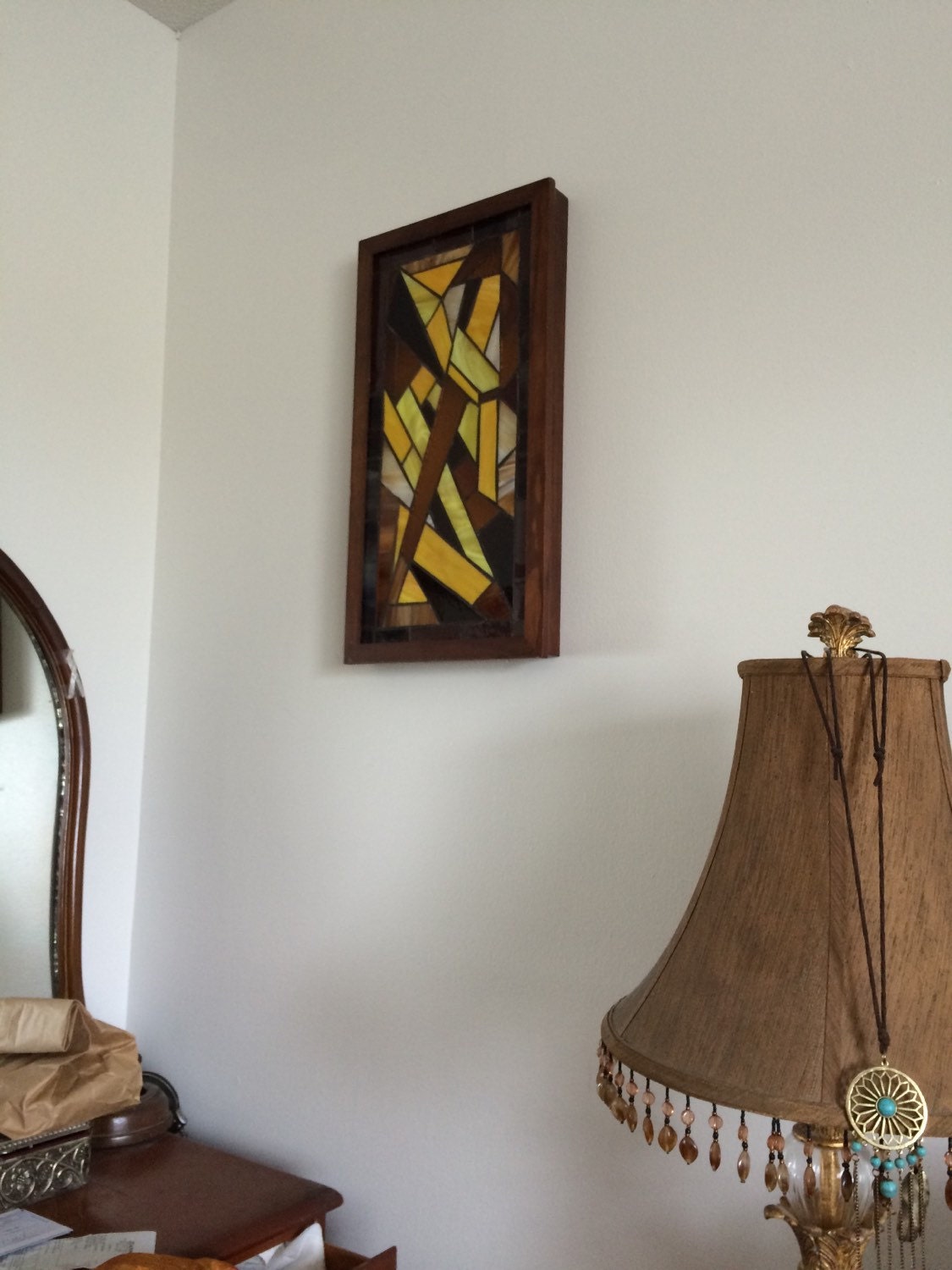 Stained Glass Panel in Shadow Box - Etsy