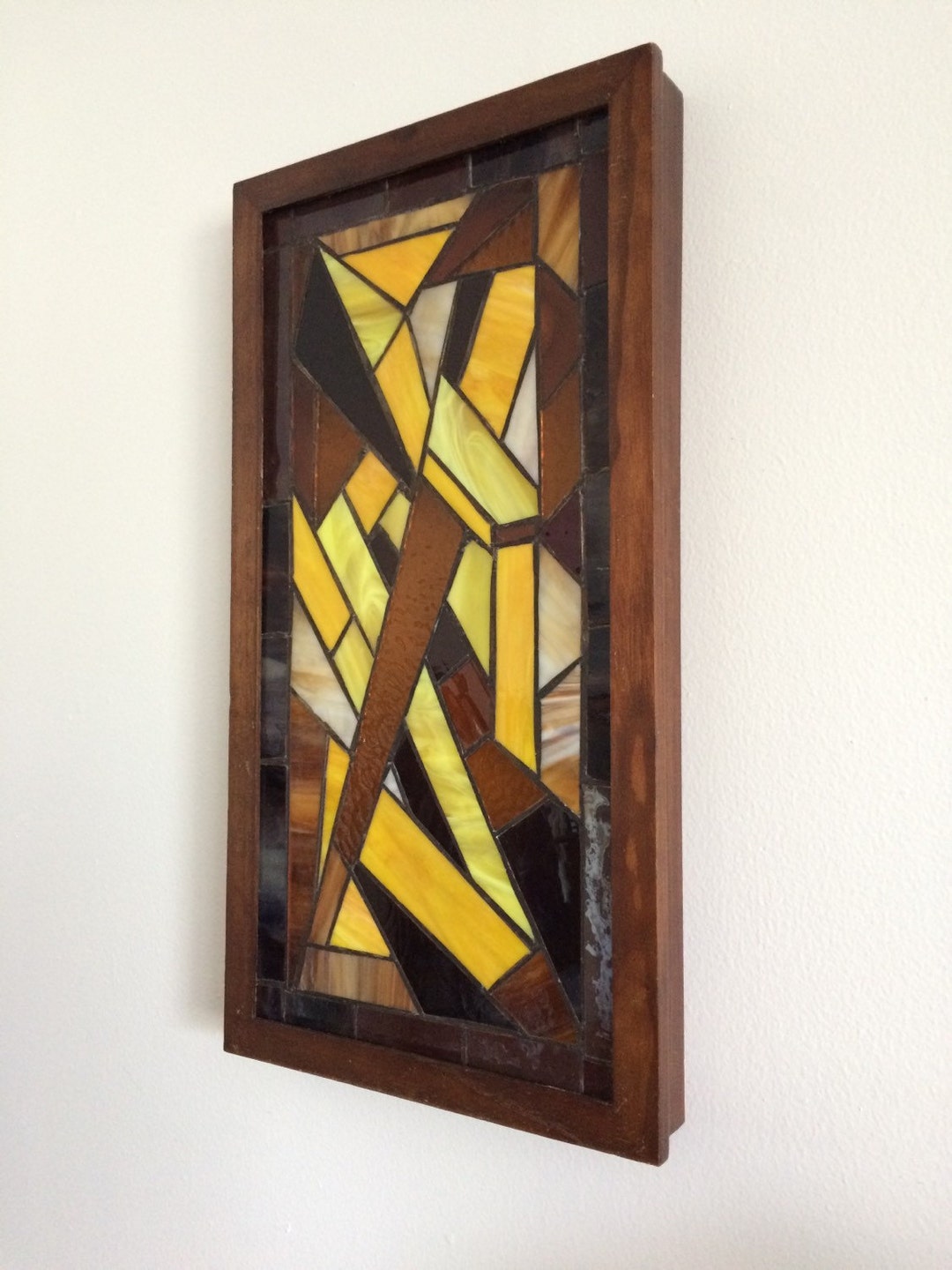 Stained Glass Panel in Shadow Box - Etsy