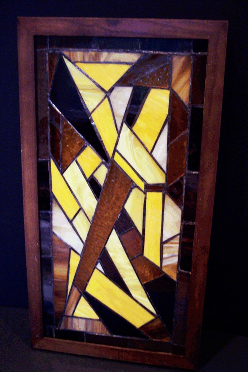 Stained Glass Panel in Shadow Box - Etsy