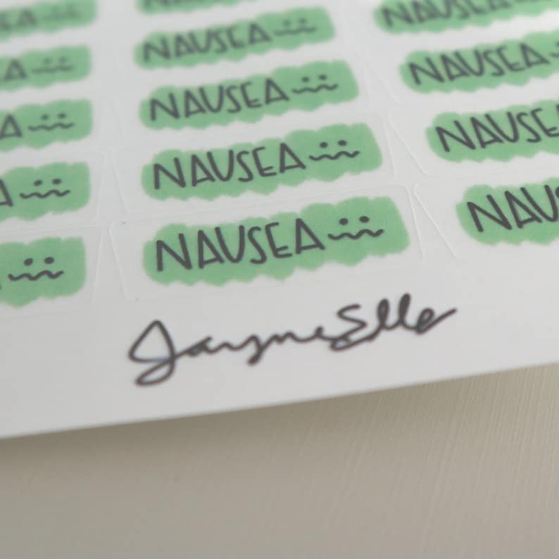 Nausea Sticker Symptom Stickers Wellness Tracking Stickers | Etsy