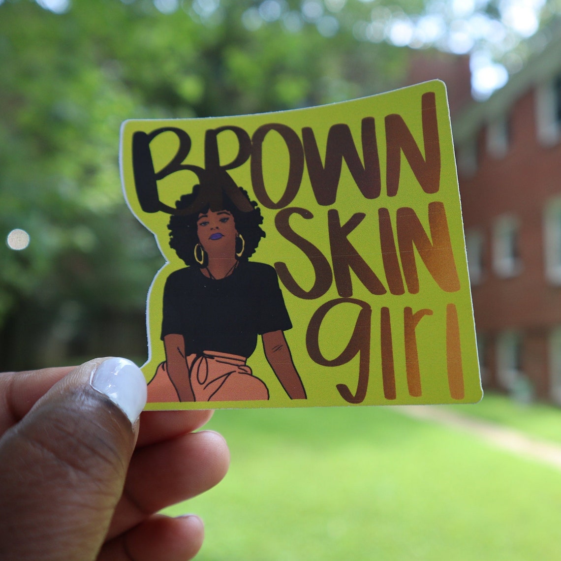Brown Skin Girl Vinyl Sticker Laptop Tumbler Hydro Flask - Etsy