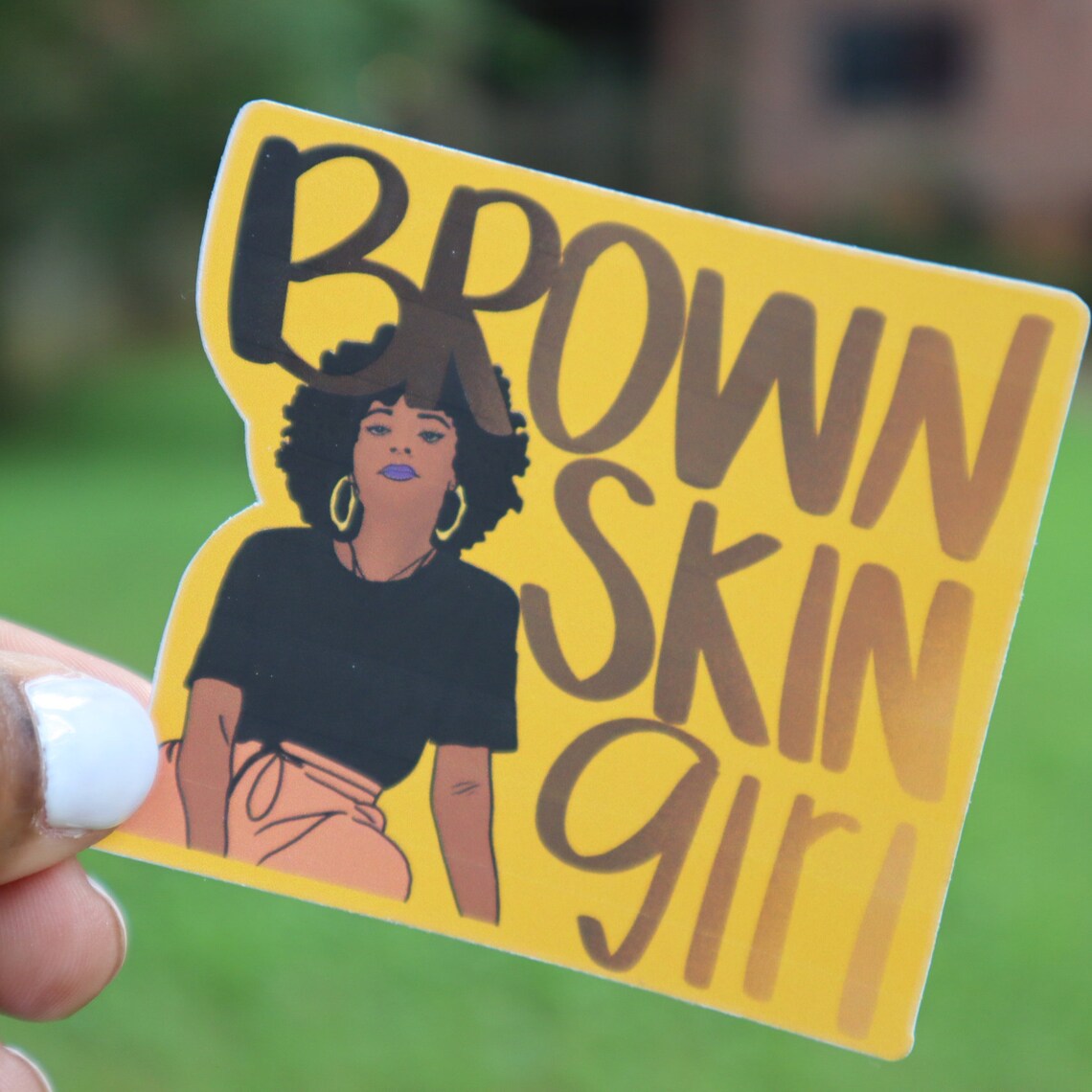 Brown Skin Girl Vinyl Sticker Laptop Tumbler Hydro Flask - Etsy