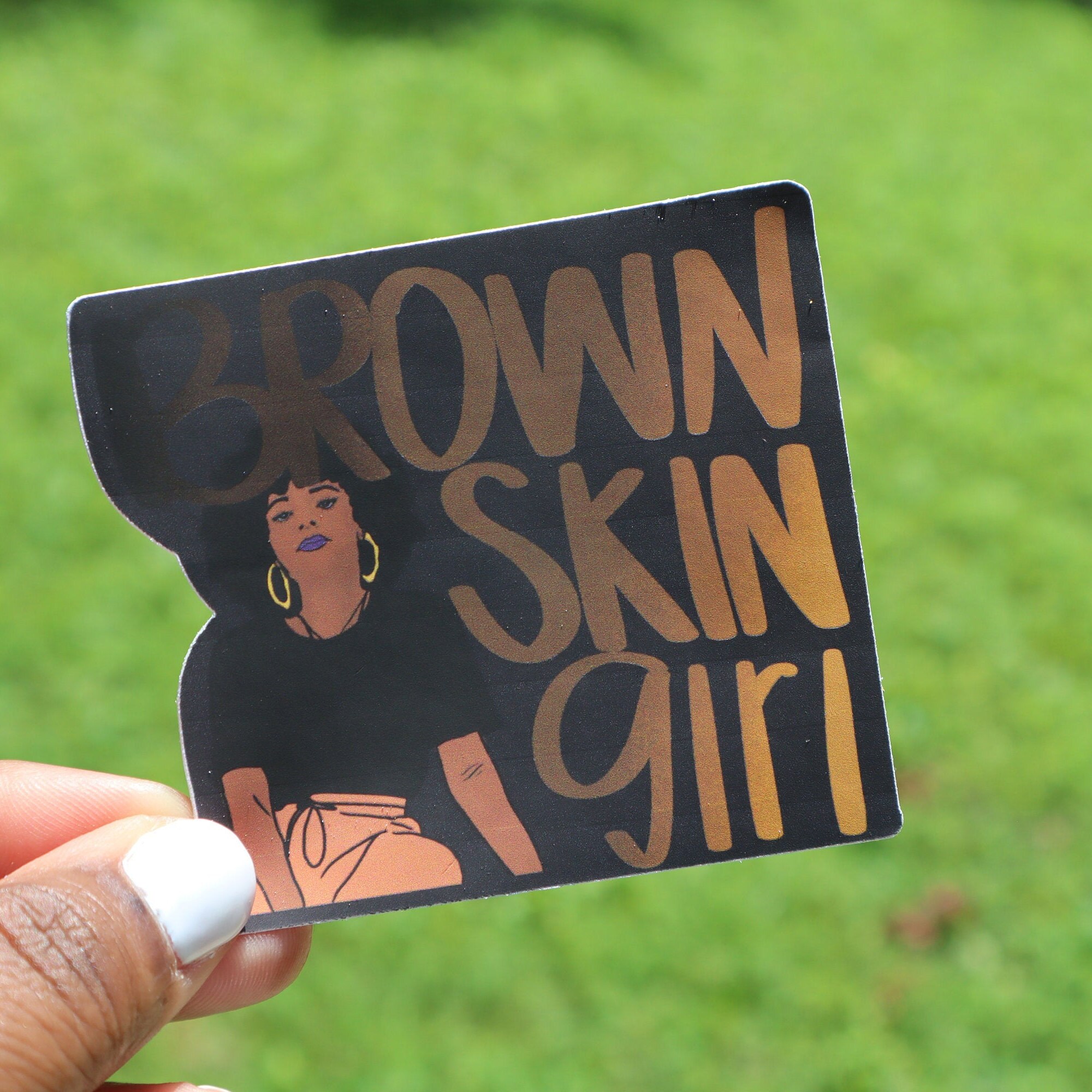 Brown Skin Girl Vinyl Sticker Laptop Tumbler Hydro Flask - Etsy
